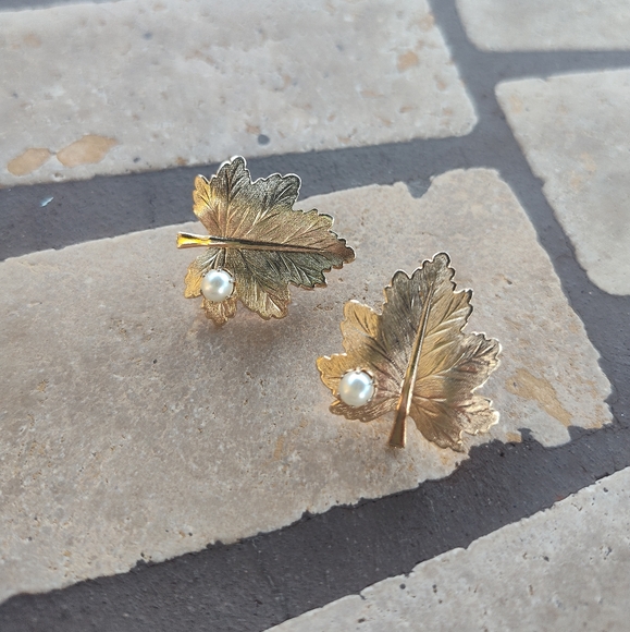 Sarah Coventry | Jewelry | Vintage Sarah Coventry Whispering Leaf 968 Clip On Earrings Gold Tone ...